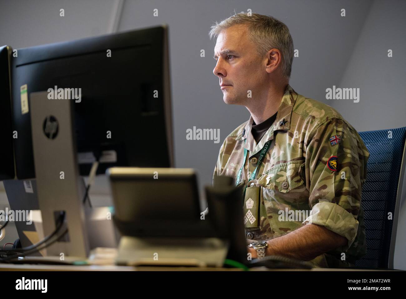 British Army Brigadier Chris King, Chief of the EUCOM Control Center ...