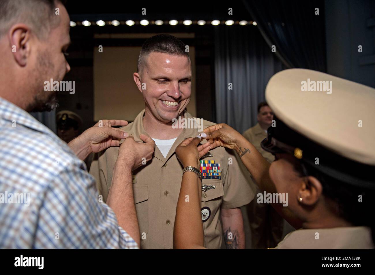 Senior Chief Navy Counselor Rodney Jones is pinned by Master Chief Navy ...