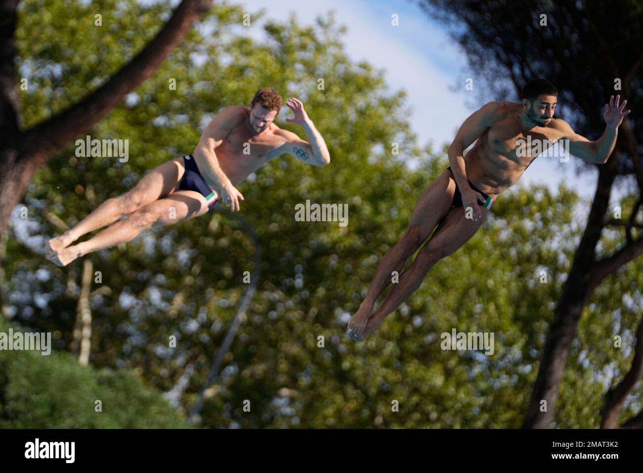 Lorenzo Marsaglia and Giovanni Tocci of Italy dive during synchronised ...