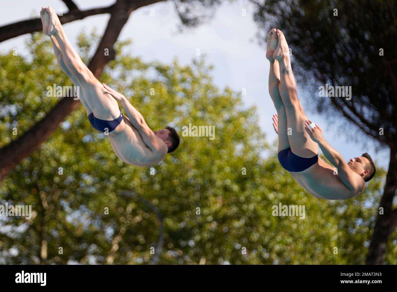 Theofilos Afthinos and Nikolaos Molavalis of Greece dive during ...