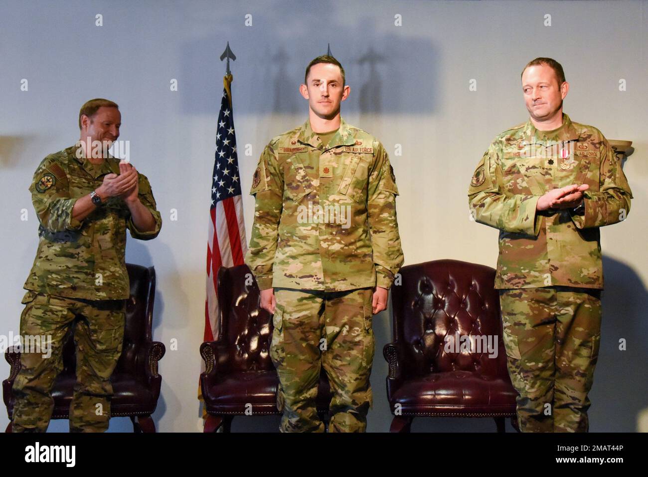 U.S. Air Force Maj. Shawn Hempsey, 355th Comptroller Squadron commander ...