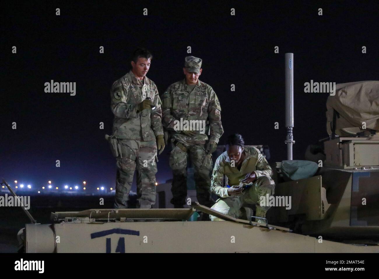 Soldiers from the 1st Combined Arms Battalion, 163rd Cavalry Regiment ...