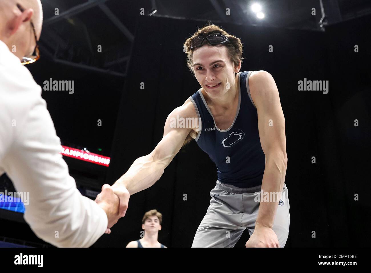 Stephen Nedoroscik celebrates after his performance on the pommel horse ...