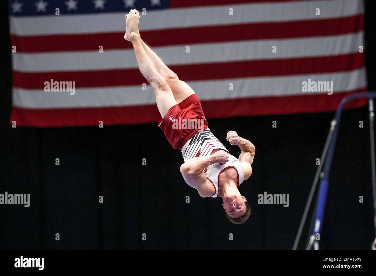 Brody Malone competes on the vault during the U.S. Gymnastics ...