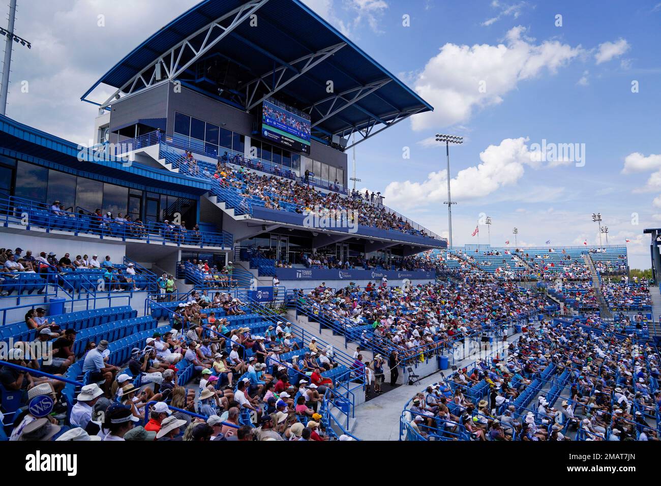 Fans attend the Western & Southern Open tennis tournament Friday, Aug ...