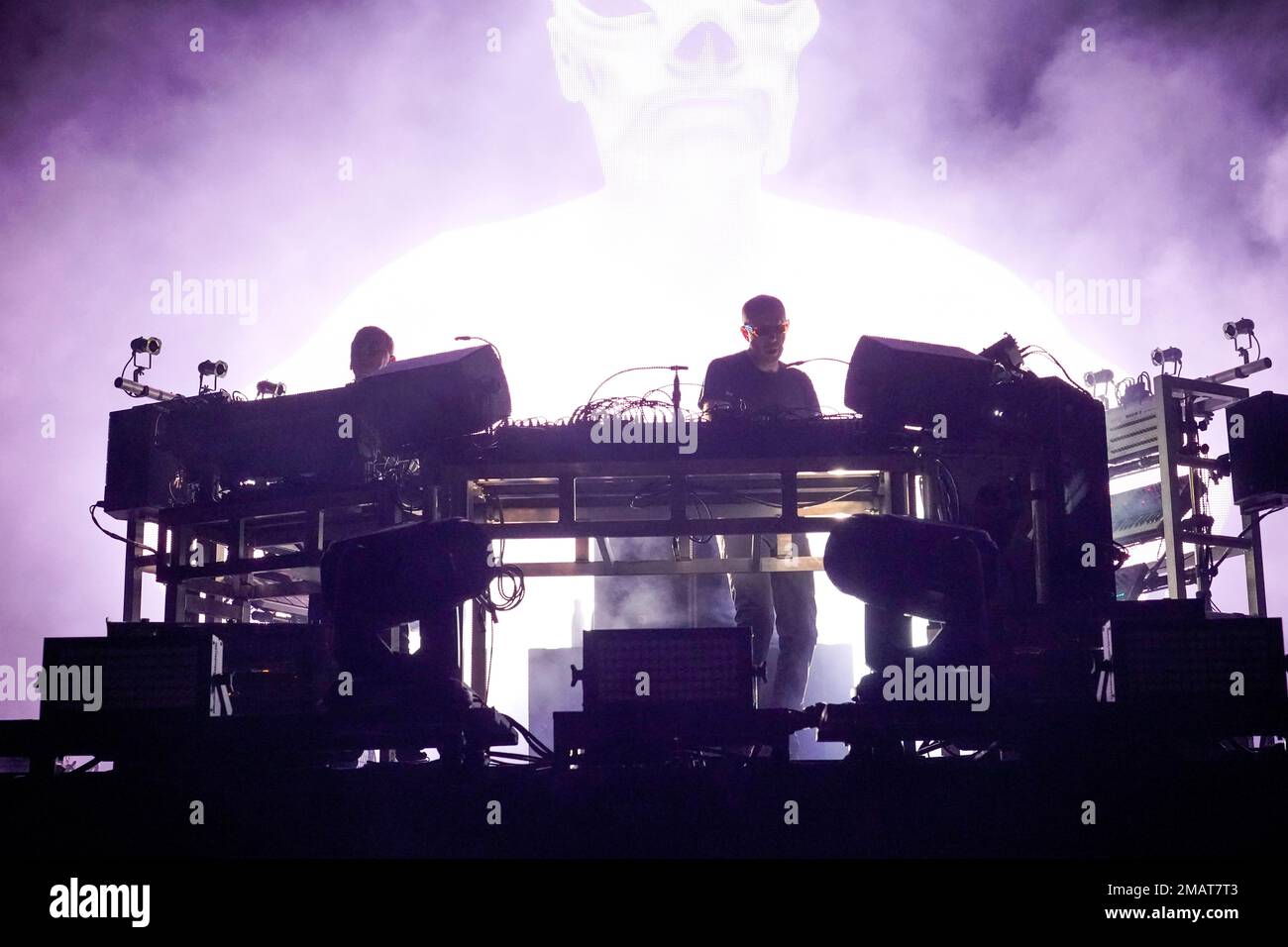 Ed Simons, left, and Tom Rowlands of The Chemical Brothers perform ...