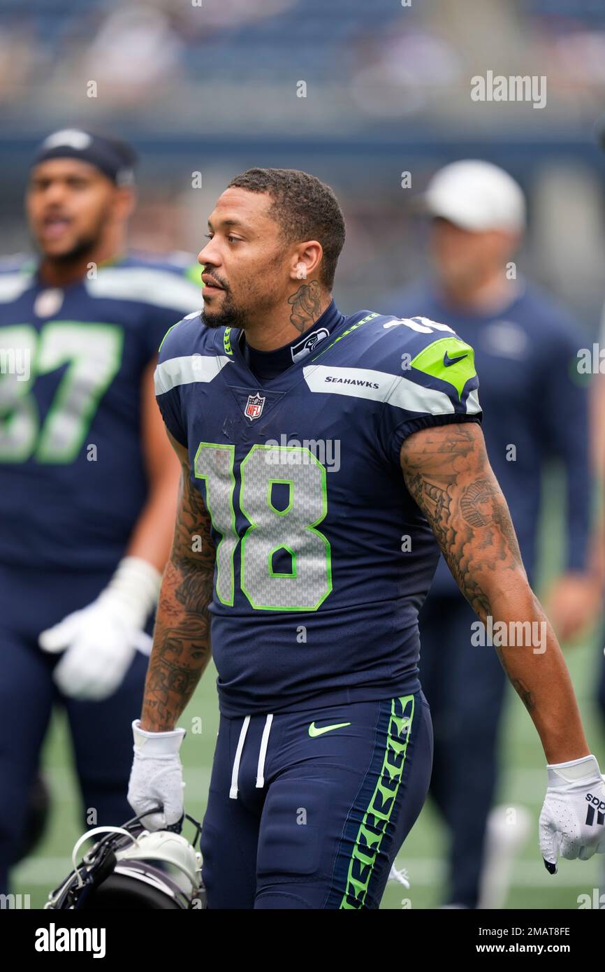 Seattle Seahawks wide receiver Freddie Swain (18) during an NFL ...