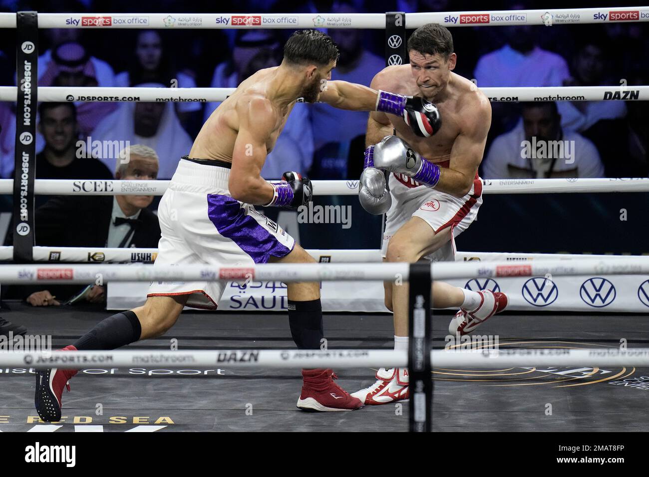 Britain's Callum Smith, right, and Mathieu Bauderlique of France in ...