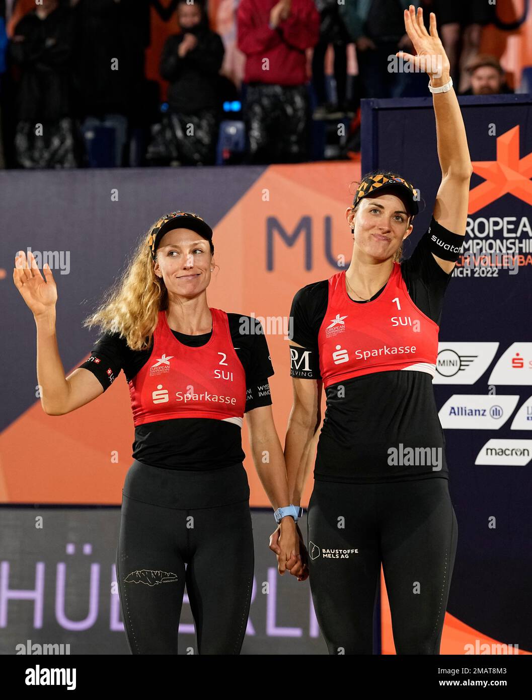 Switzerland's Tanja Huberli and Nina Brunner react after the Women's ...