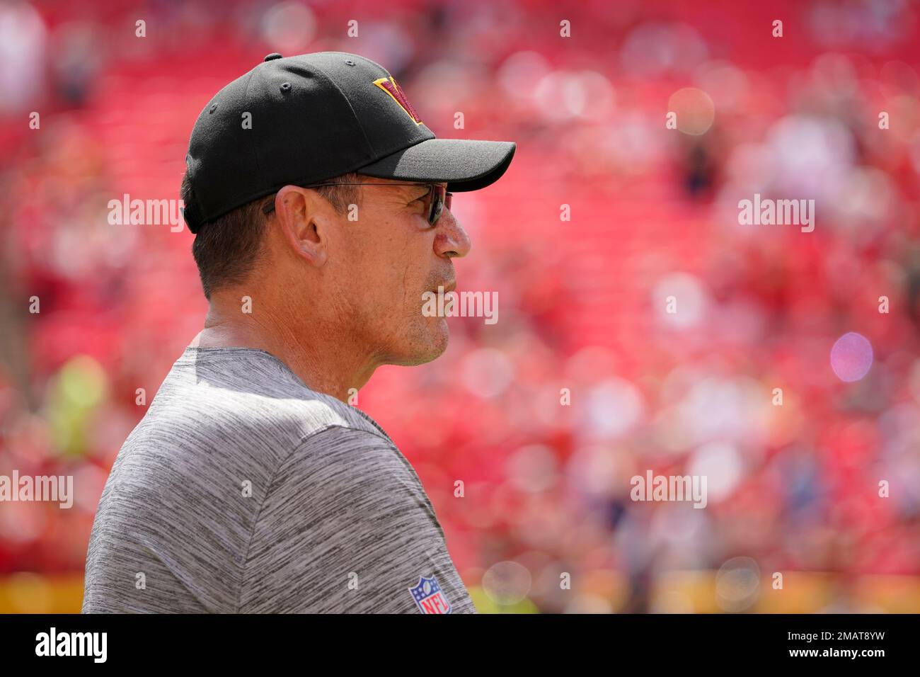 Washington Commanders head coach Ron Rivera is seen before the start of ...