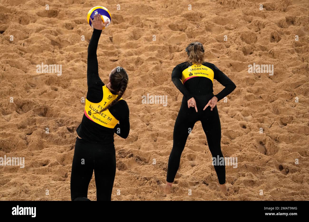 Spain's Daniela Alvarez Mendoza, left, and Tania Moreno Matveeva in ...