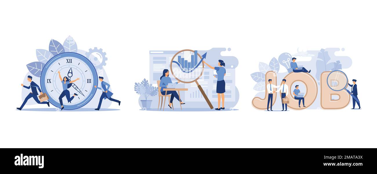 work time management concept, office workers are studying the ...