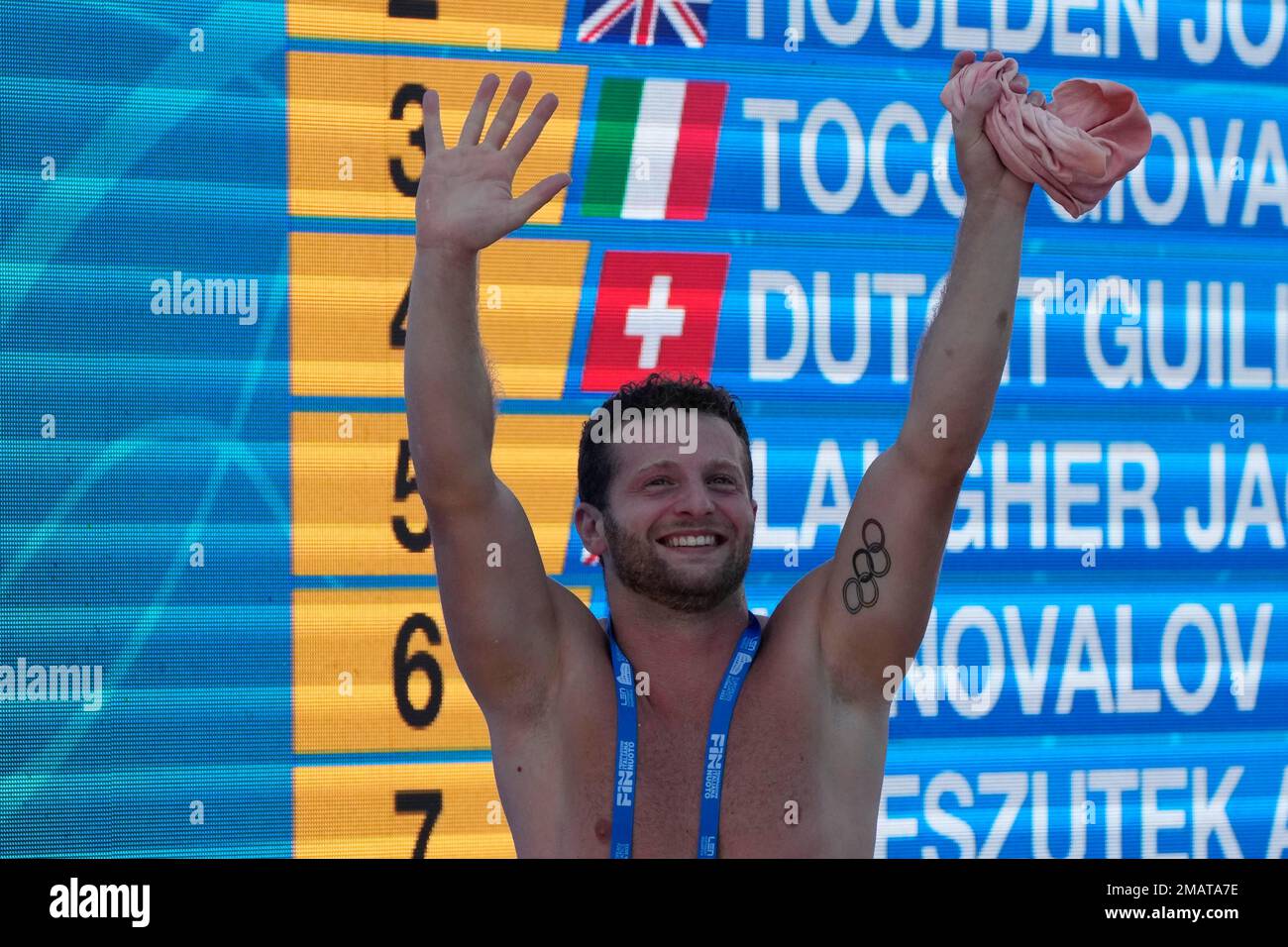 Matteo Marsaglia of Italy celebrates after winning the gold medal in ...