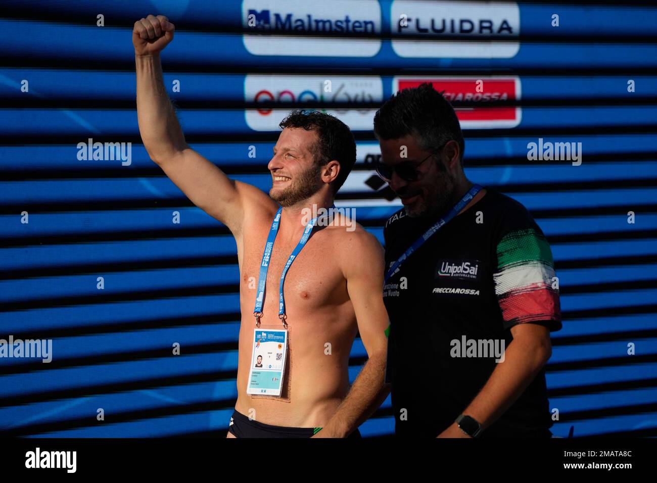 Matteo Marsaglia of Italy celebrates after winning the gold medal in ...