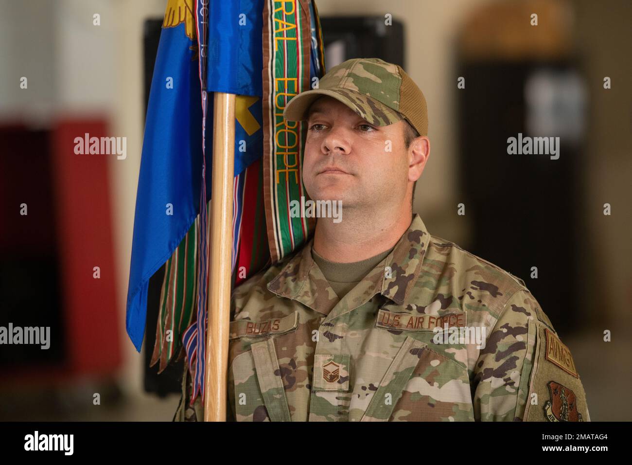 Master Sgt. Andrew Buzas, 149th Fighter Squadron superintendent, stands ...