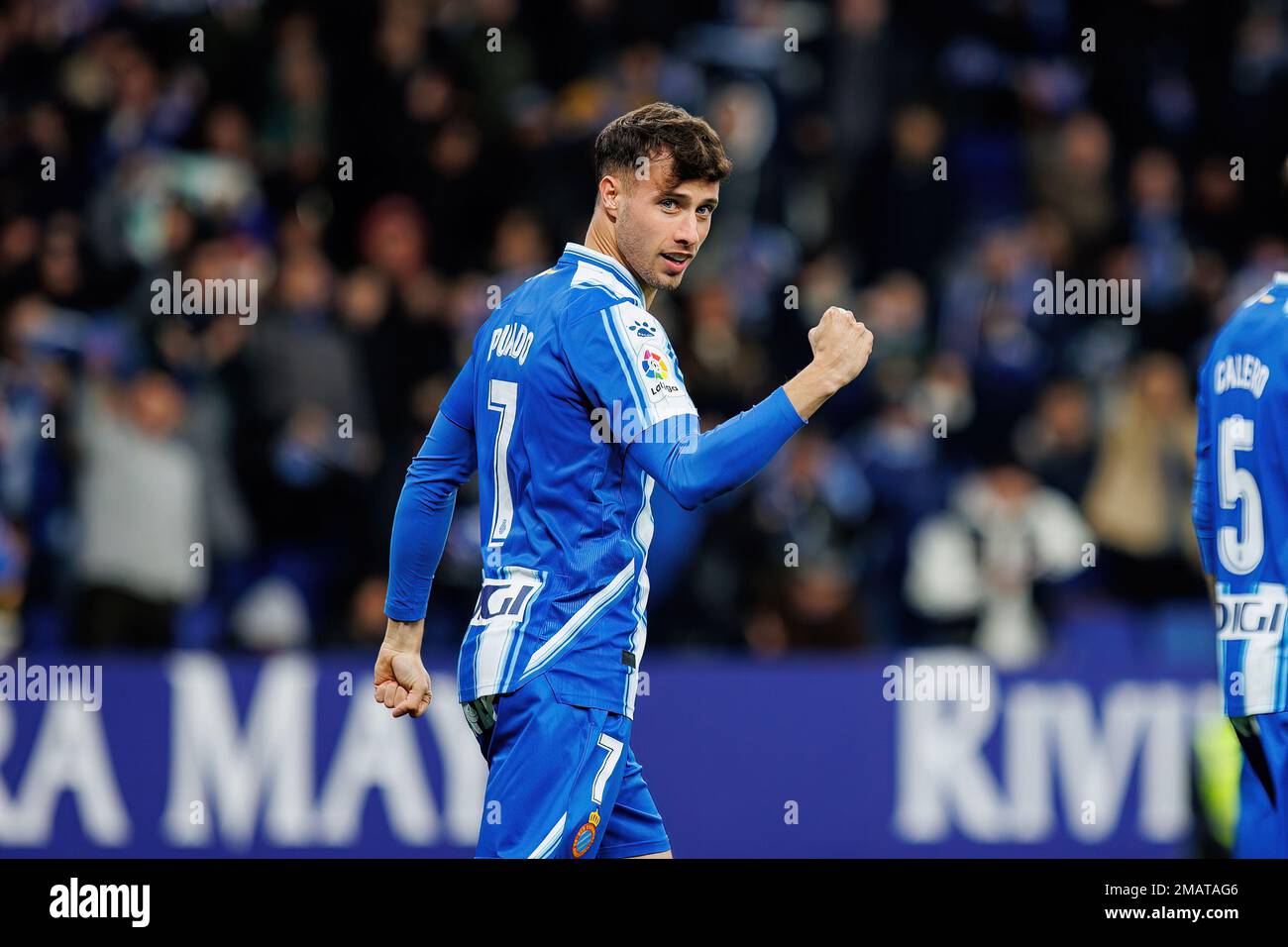 BARCELONA - JAN 7: Javi Puado celebrates after a goal at the LaLiga ...