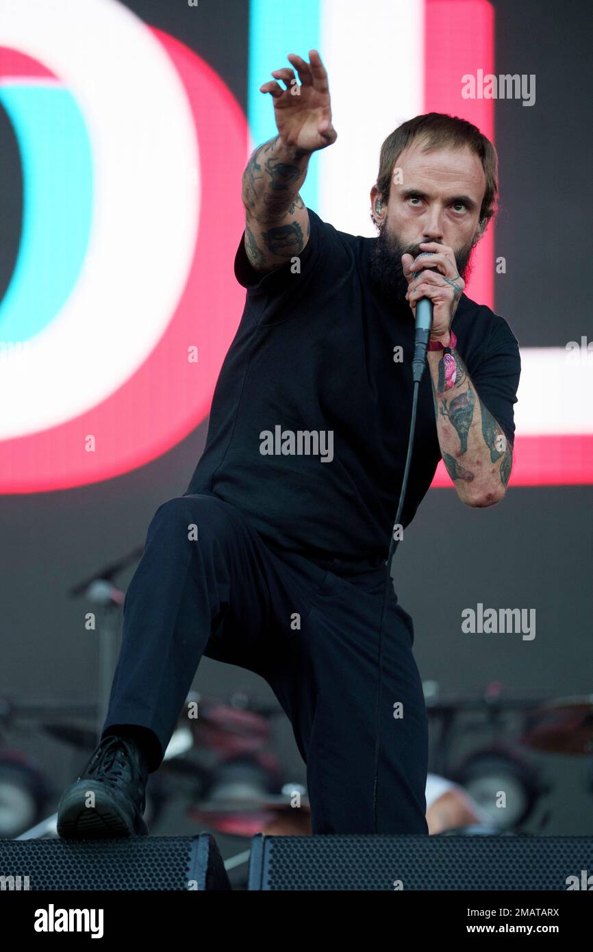 Joe Talbot of Idles performs on stage at All Points East at Victoria ...