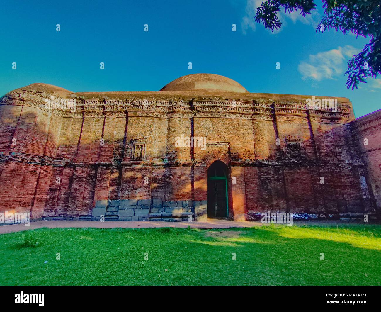 17-7-2022 Gour Malda West Bengal India, green lawn inside the area of ...