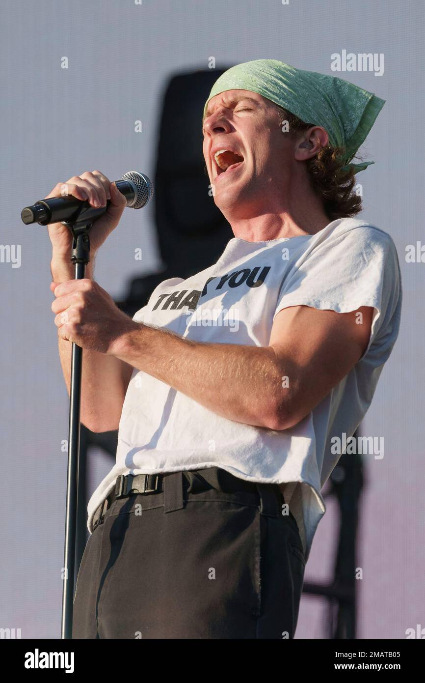 Brendan Yates of Turnstile performs in the crowd at All Points East at ...