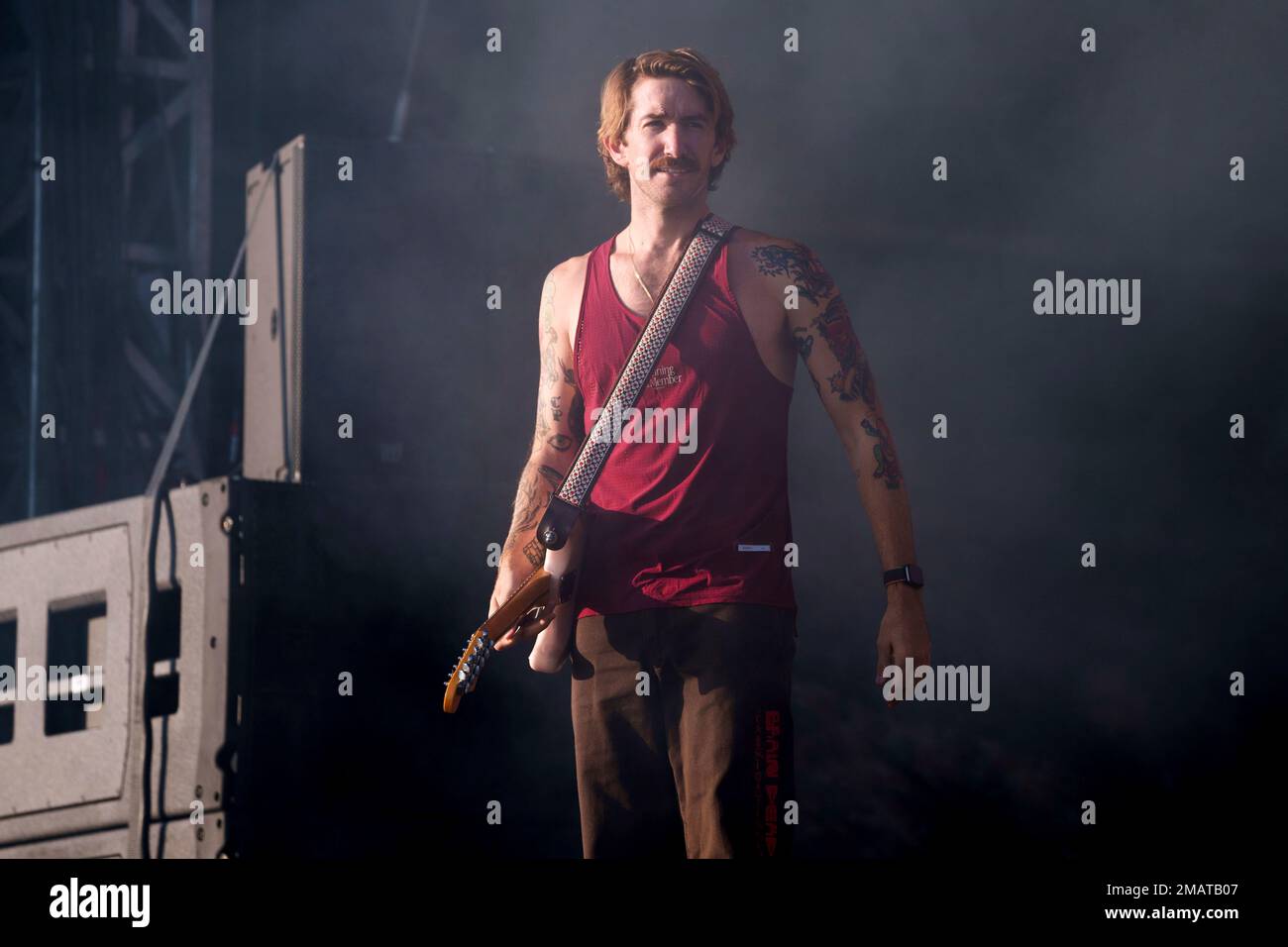 Brendan Yates of Turnstile performs in the crowd at All Points East at ...
