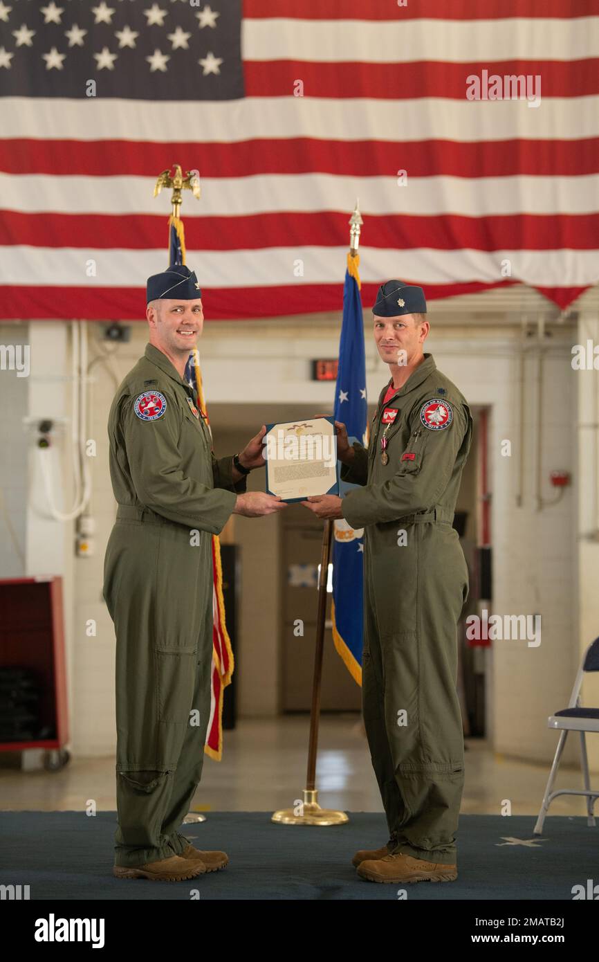 Col. Philip J. Colomy, 192nd Operations Group commander, presents Lt ...