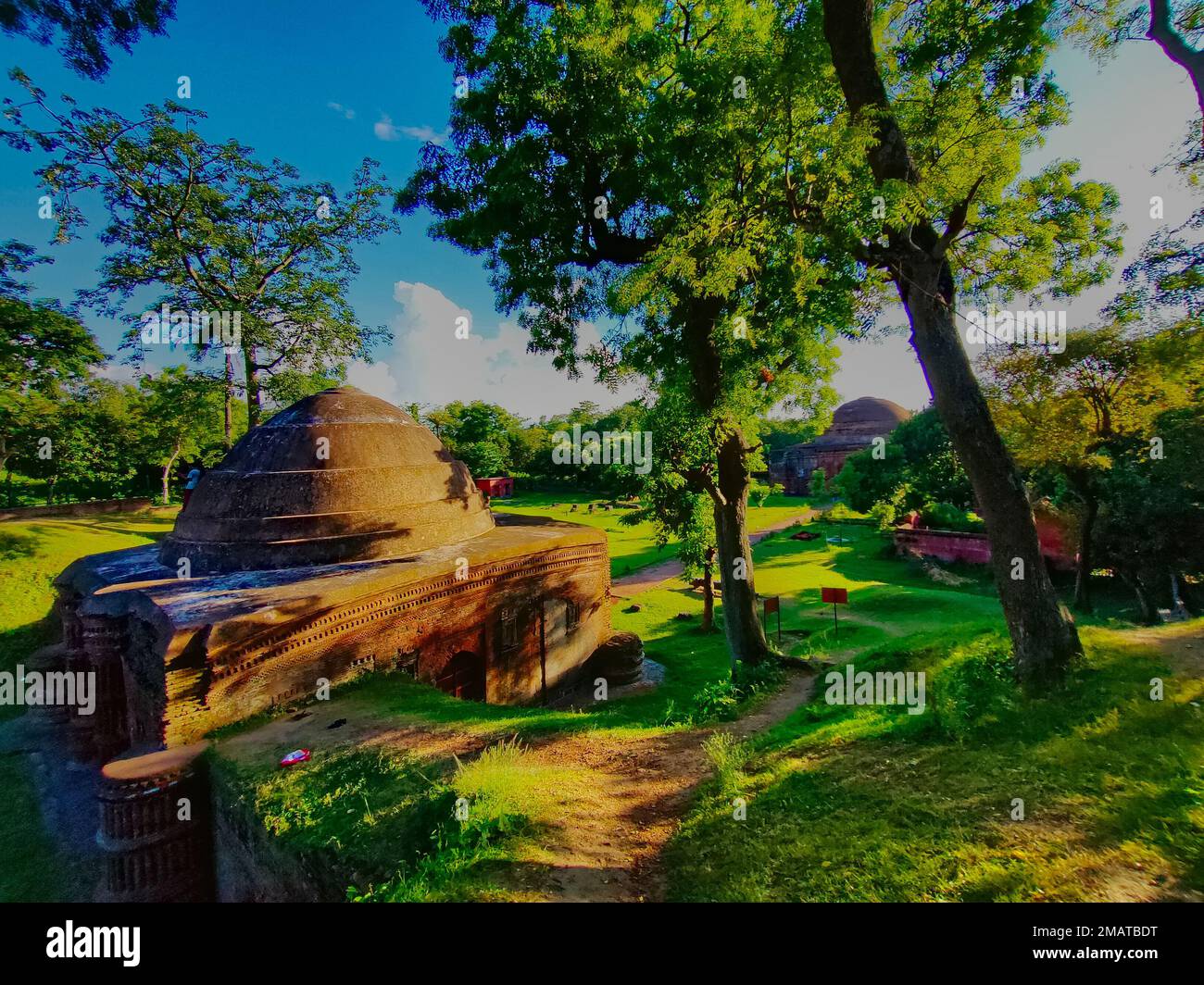 17-7-2022 Gour Malda West Bengal India, green lawn inside the area of ...