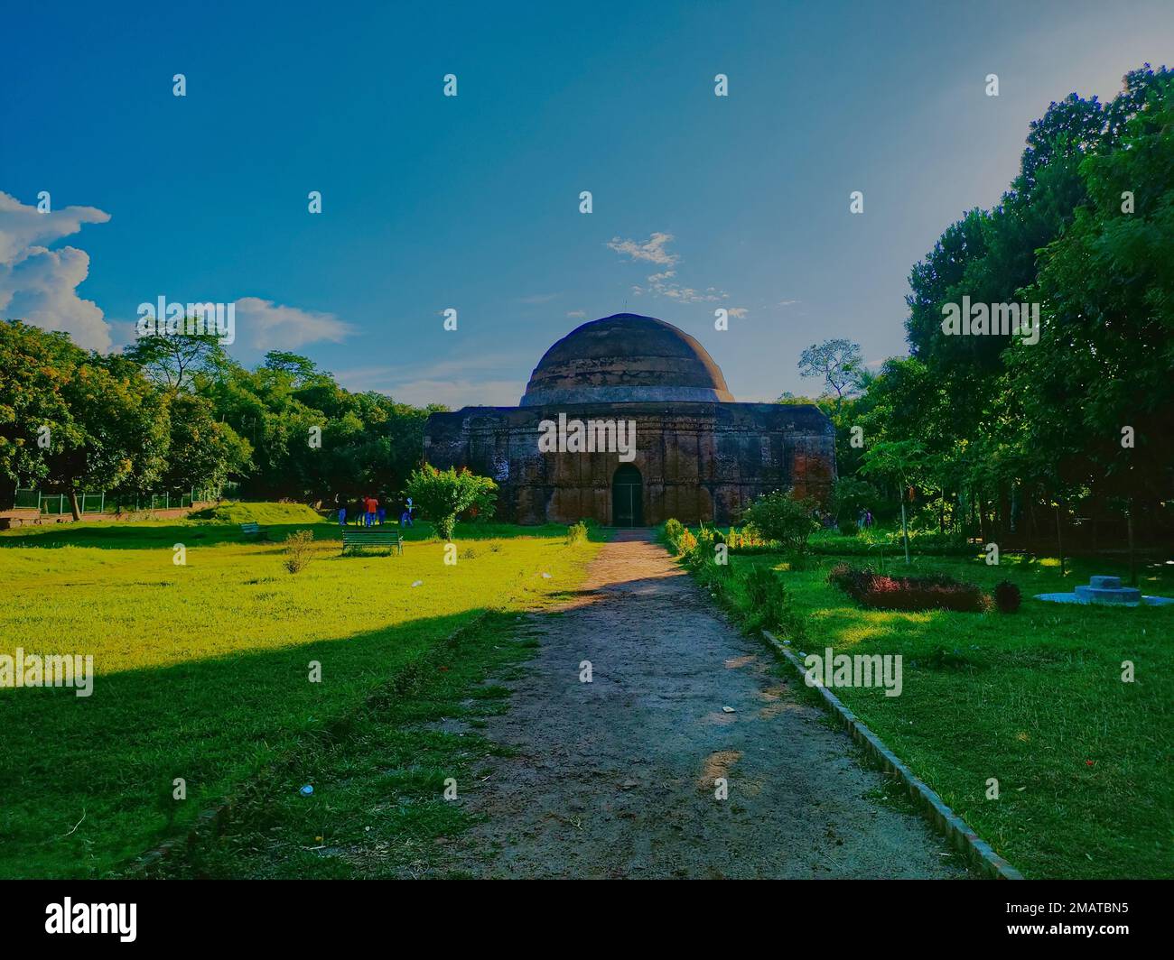 17-7-2022 Gour Malda West Bengal India , green lawn inside the area of ...