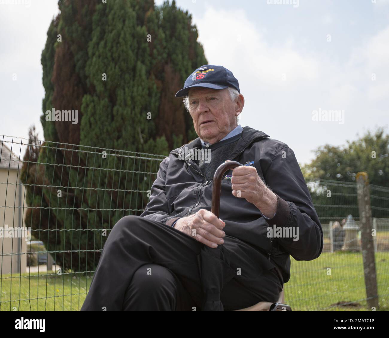 Carver McGriff, a U.S. Army Veteran of the 90th Infantry Division sits ...