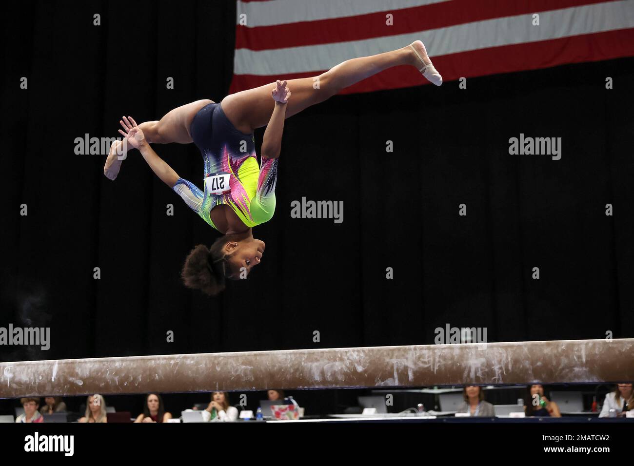 Skye Blakely competes in the beam during the U.S. Gymnastics ...