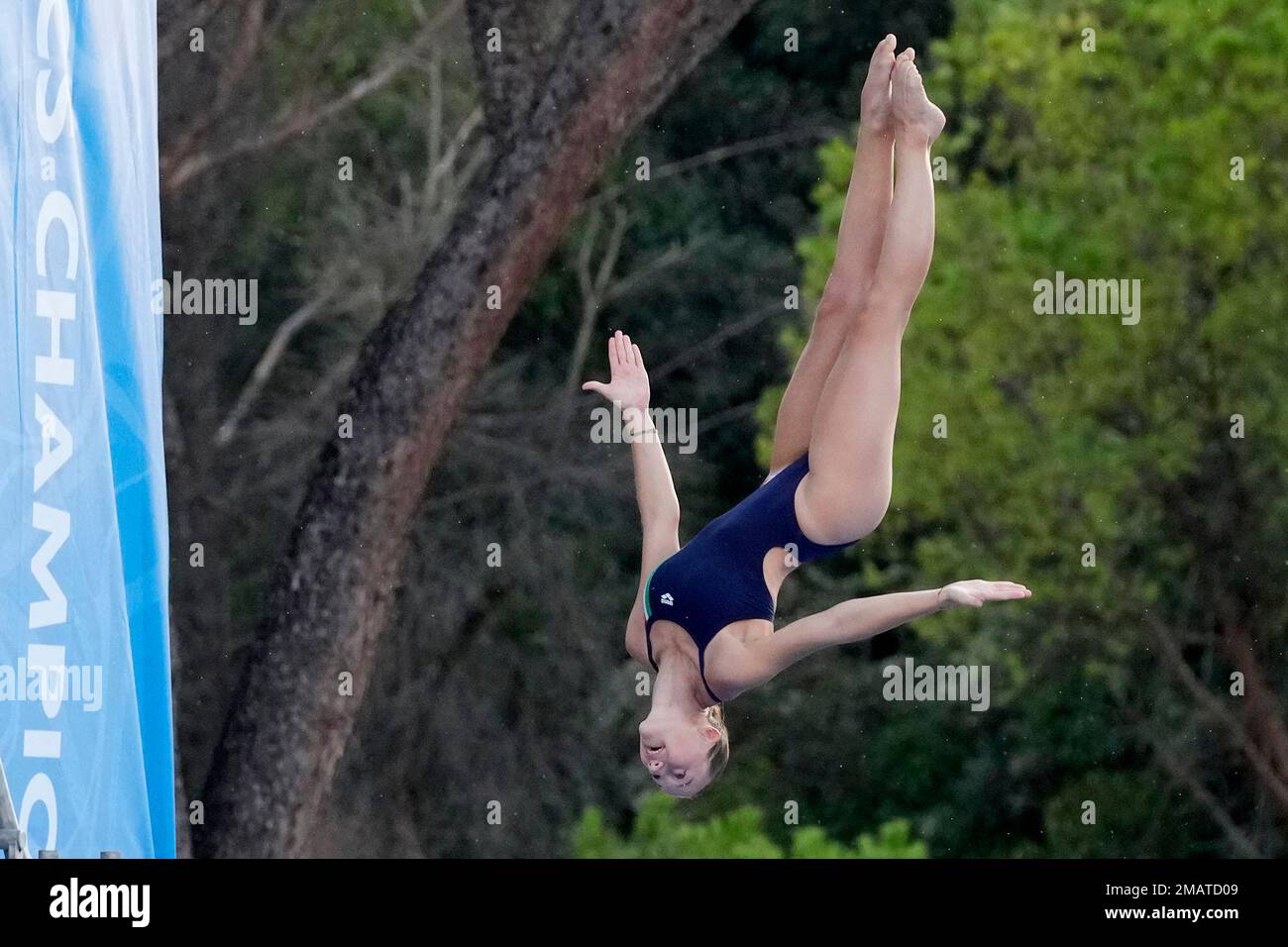 Elisa Cosetti of Italy competes during Women's 20m high diving final at ...