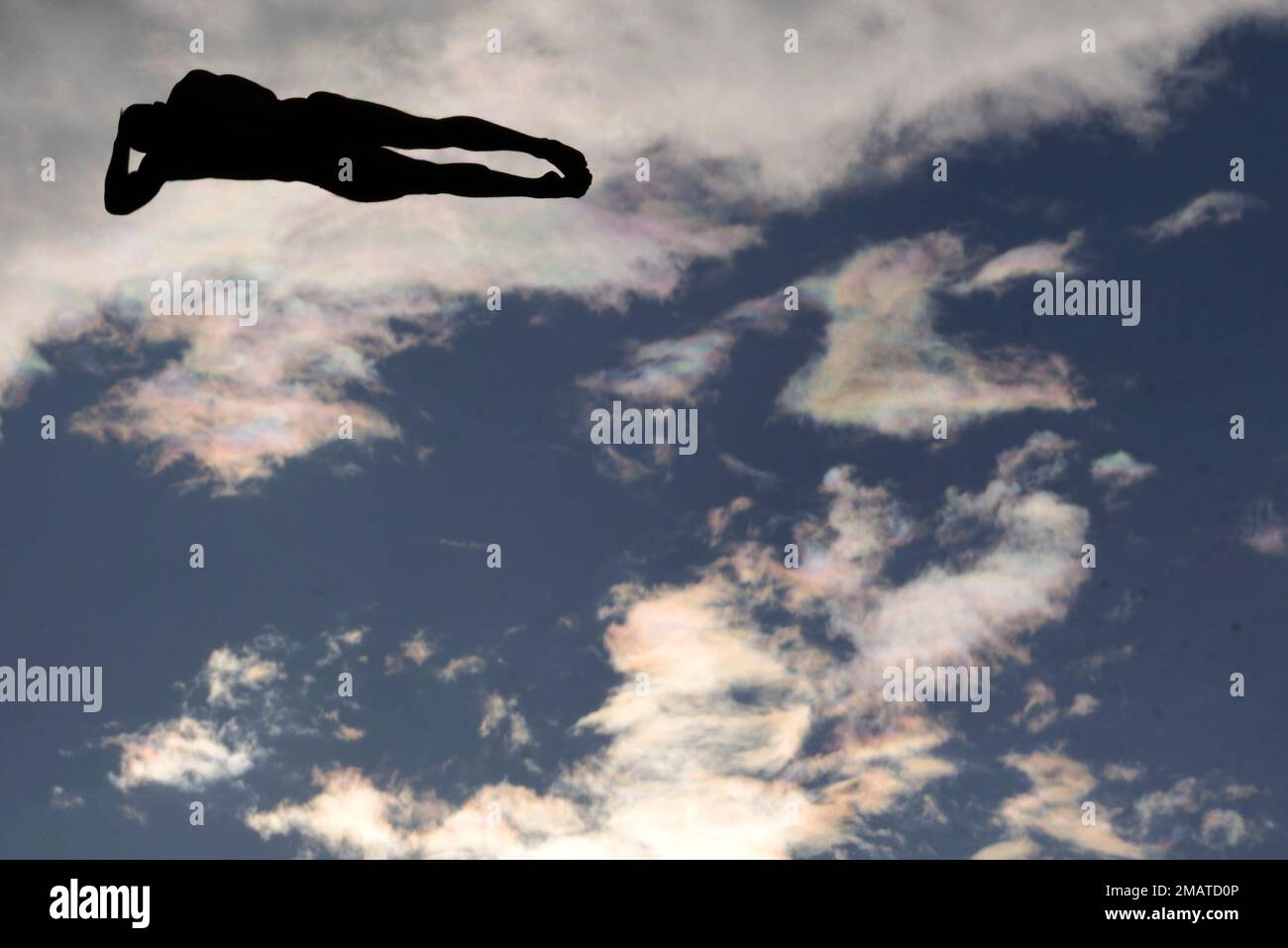 Alessandro de Rose of Italy competes during Men's 27m high diving ...