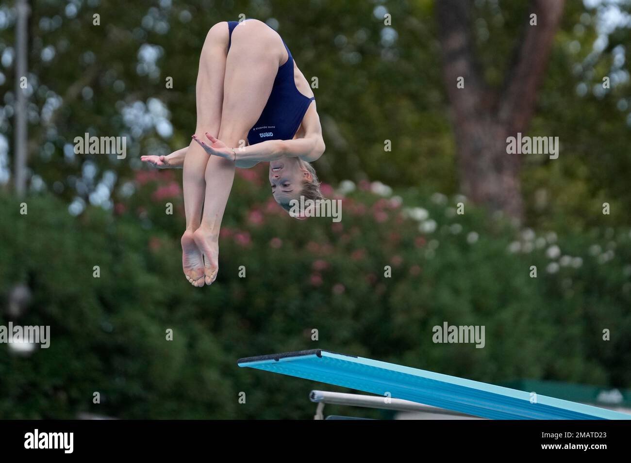 Michelle Heimberg of Switzerland competes during diving Women's diving ...