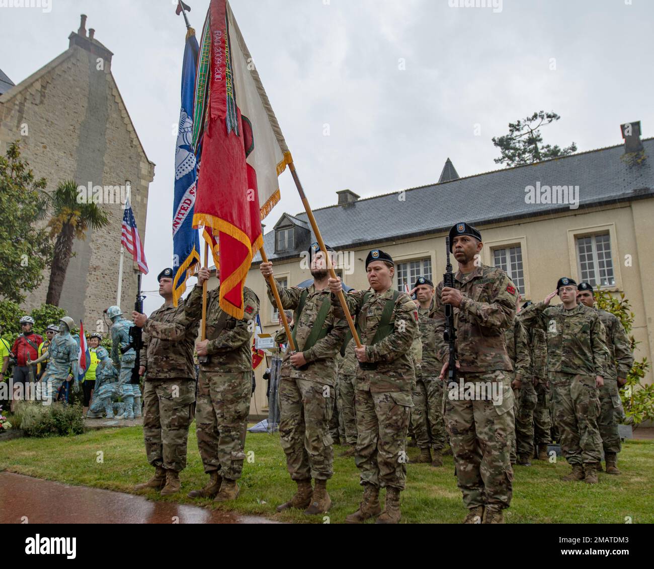 U.S. Army Color Guard and Soldiers render a salute, June 4, 2022 ...