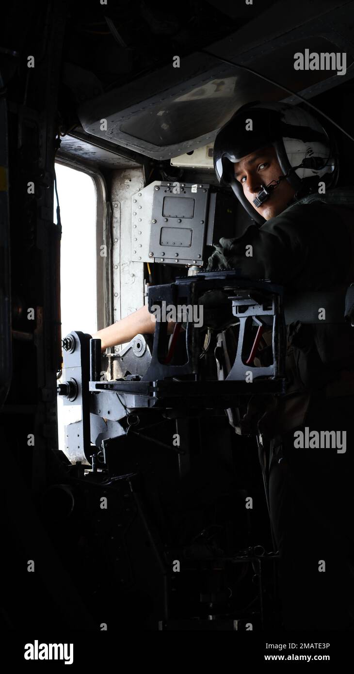 A U.S. Marine assigned to Marine Medium Tiltrotor Squadron (VMM) 263 ...