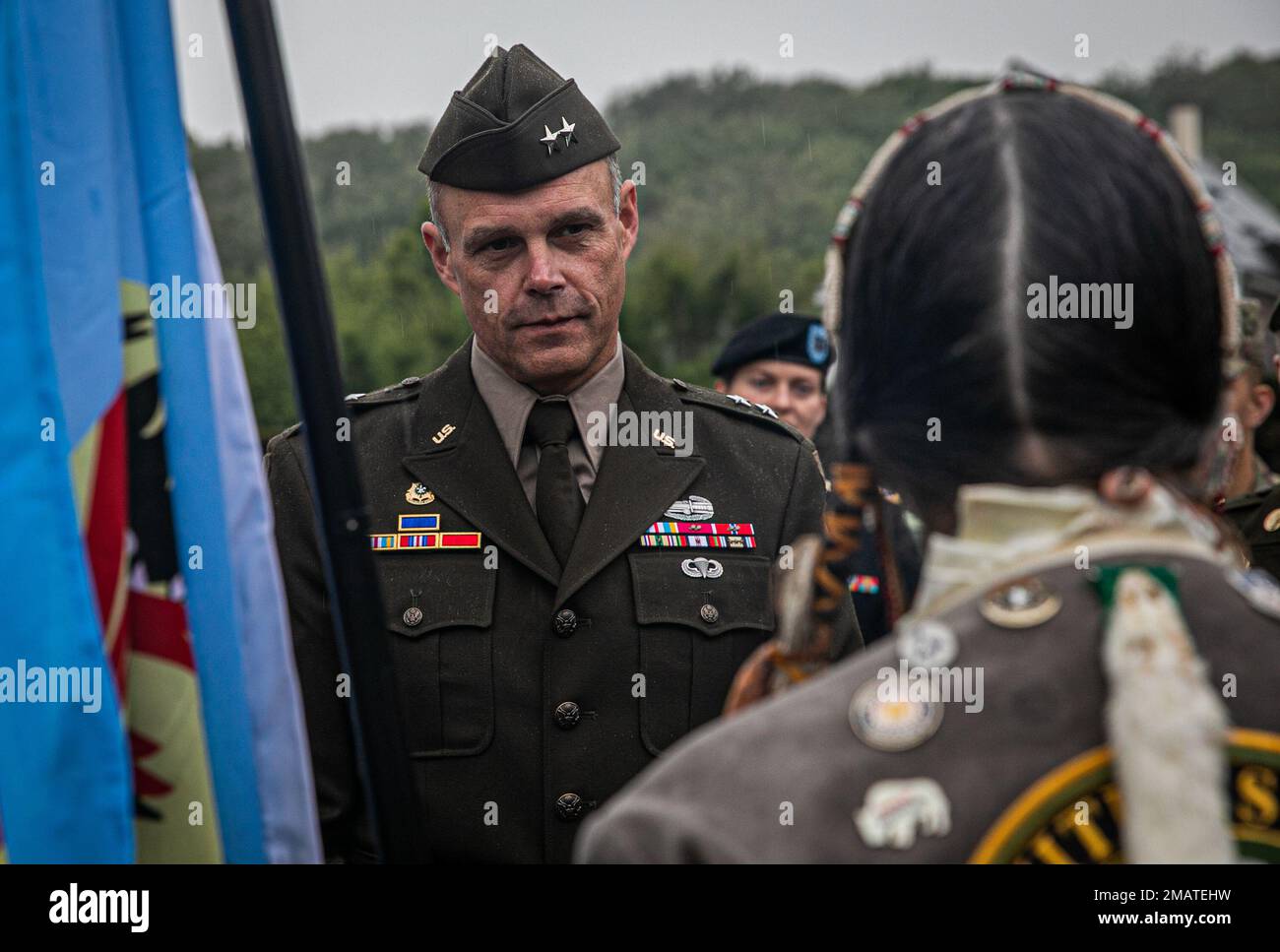 U.S. Army Maj. Gen. John V. Meyer III, Commanding General of the 1st Infantry Division speaks to ...