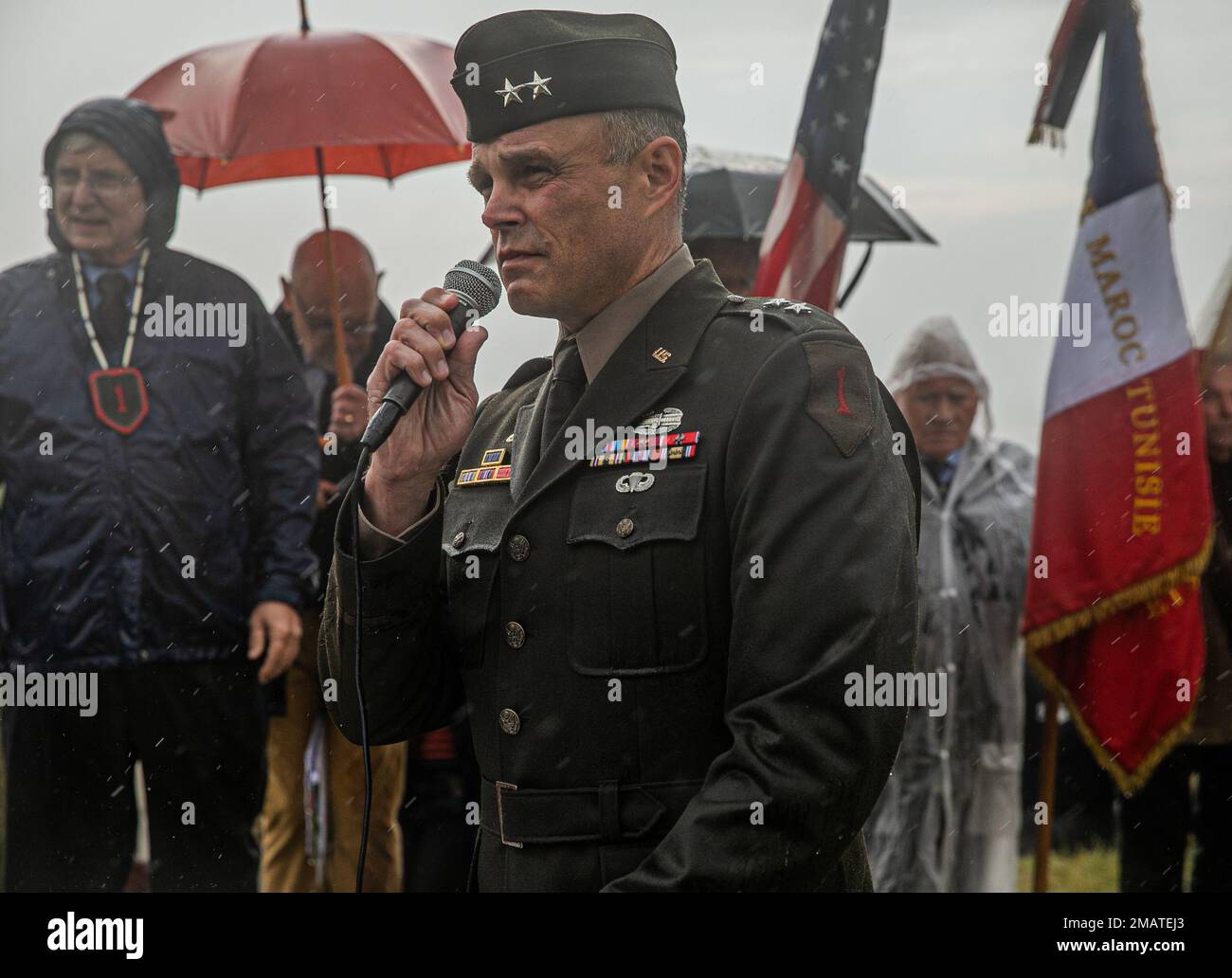 U.S. Army Maj. Gen. John V. Meyer III, Commanding General of the 1st Infantry Division, gives a ...