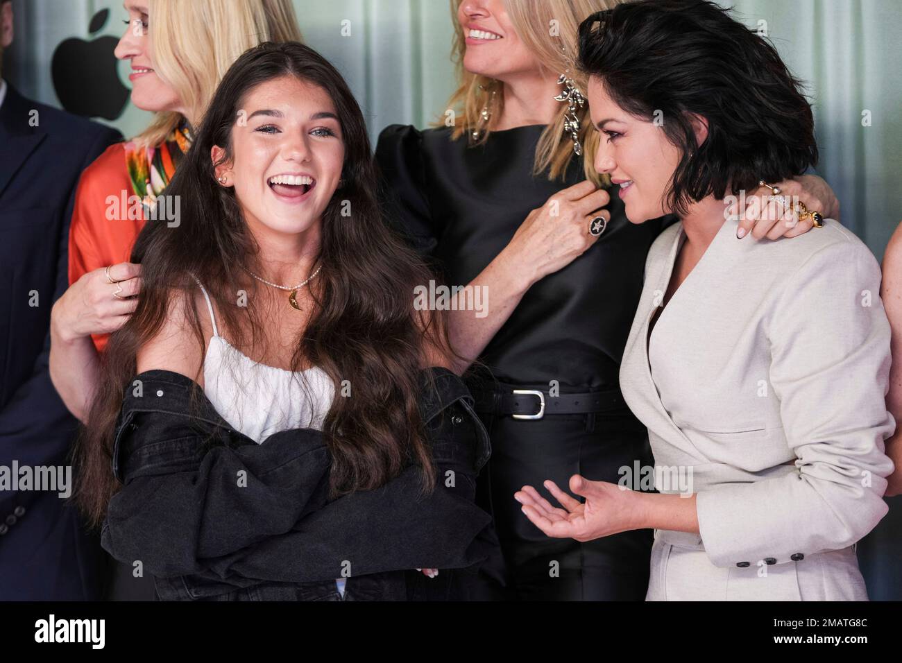 Saise Quinn and Sarah Greene pose for photographers upon arrival for ...