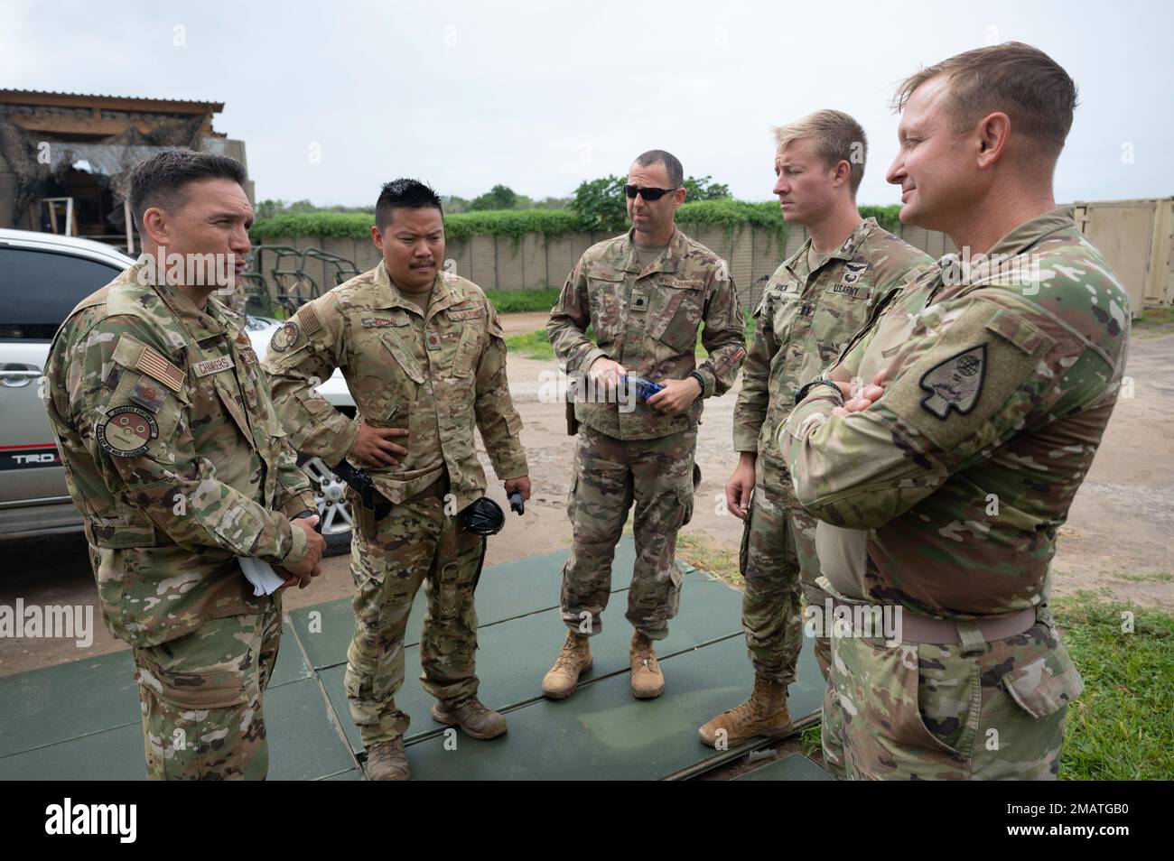U.S. Air Force Col. Jason Chambers, left, 449th Air Expeditionary Group ...