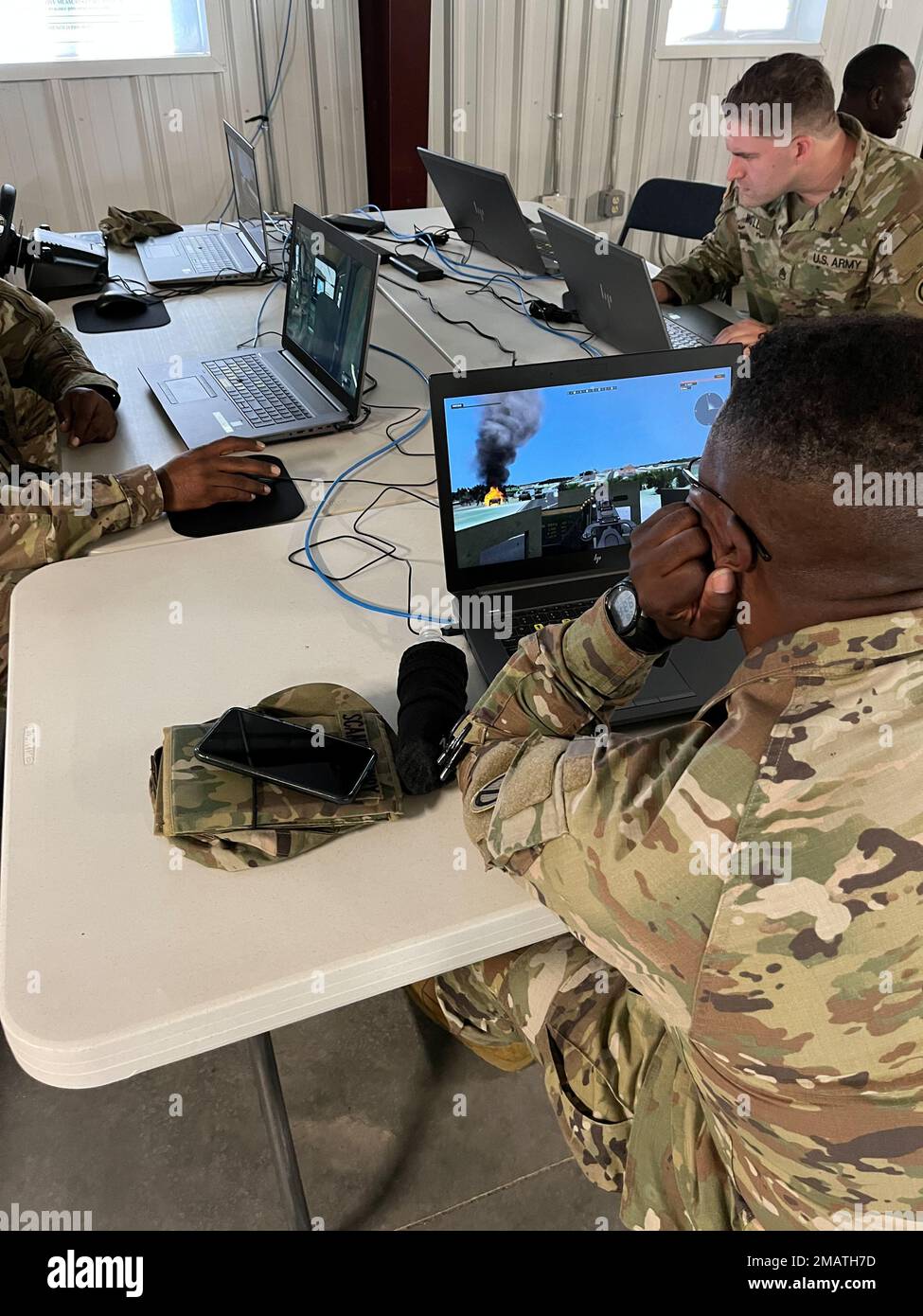 The soldiers from the 1st BN 309th REG are completing the VBS3 (Virtual Battle Space) at the ...