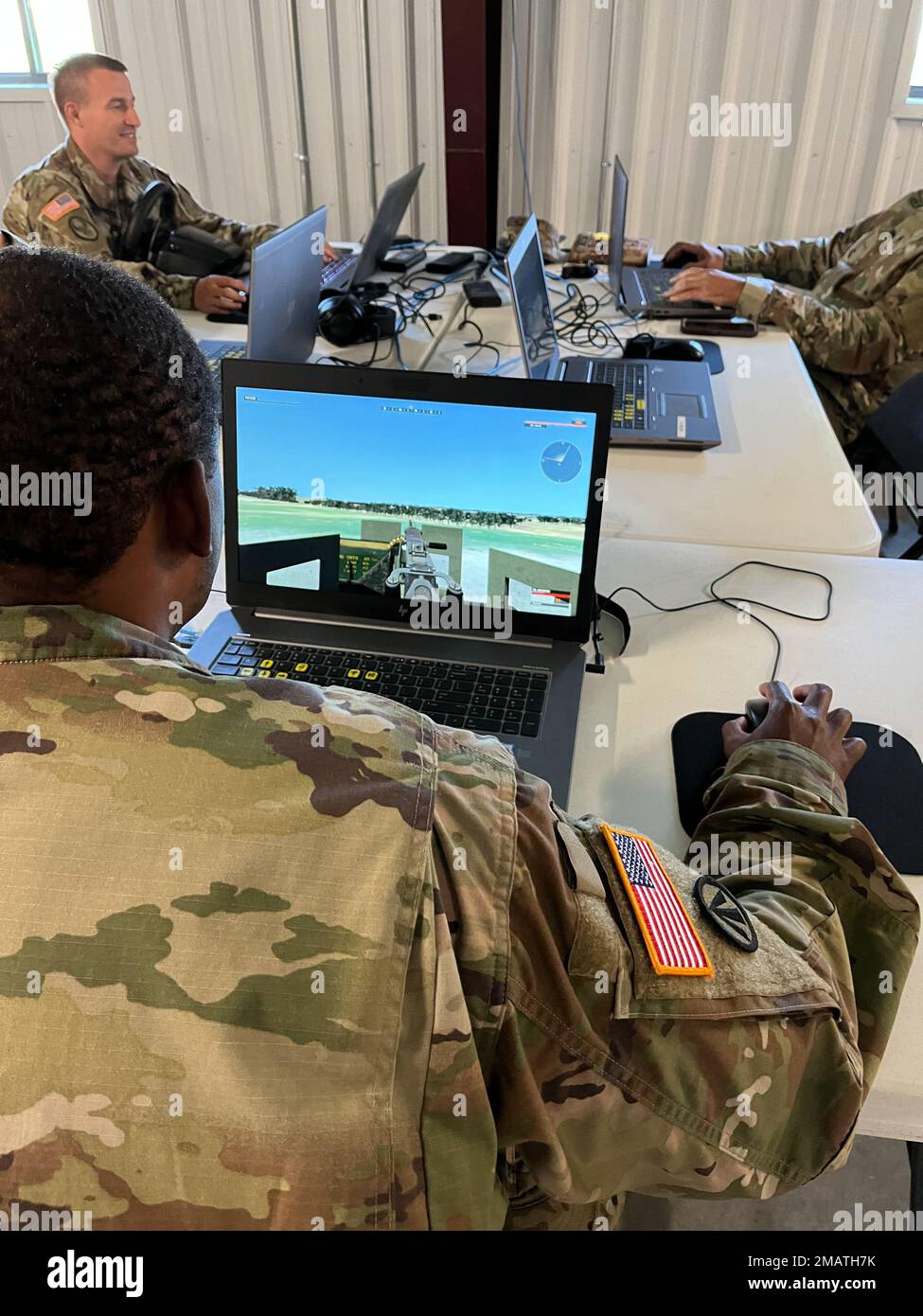 The soldiers from the 1st BN 309th REG are completing the VBS3 (Virtual Battle Space) at the ...