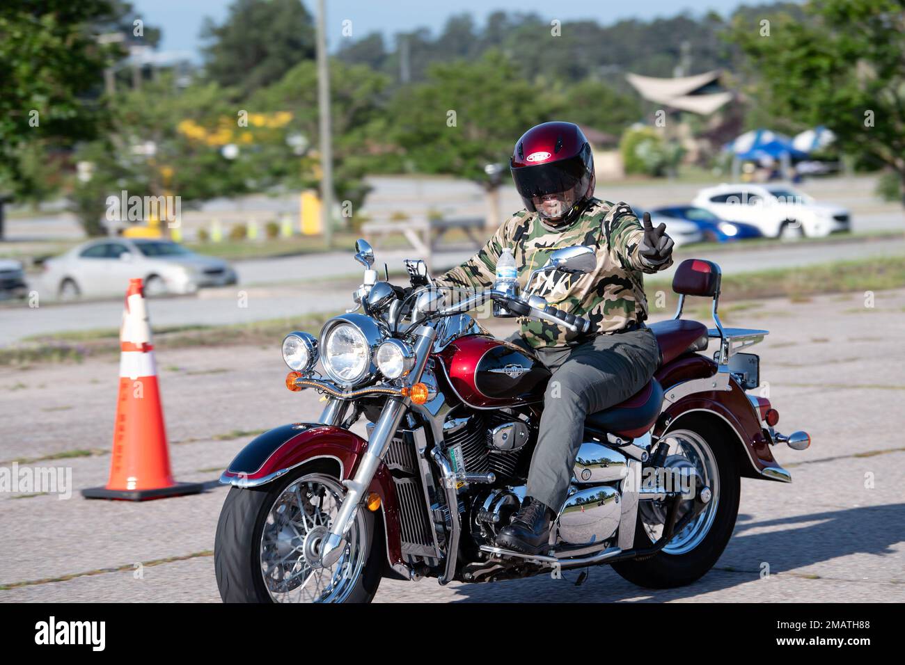 Dwight Jackson, a Fort Jackson safety officer, flashes the 'V of ...