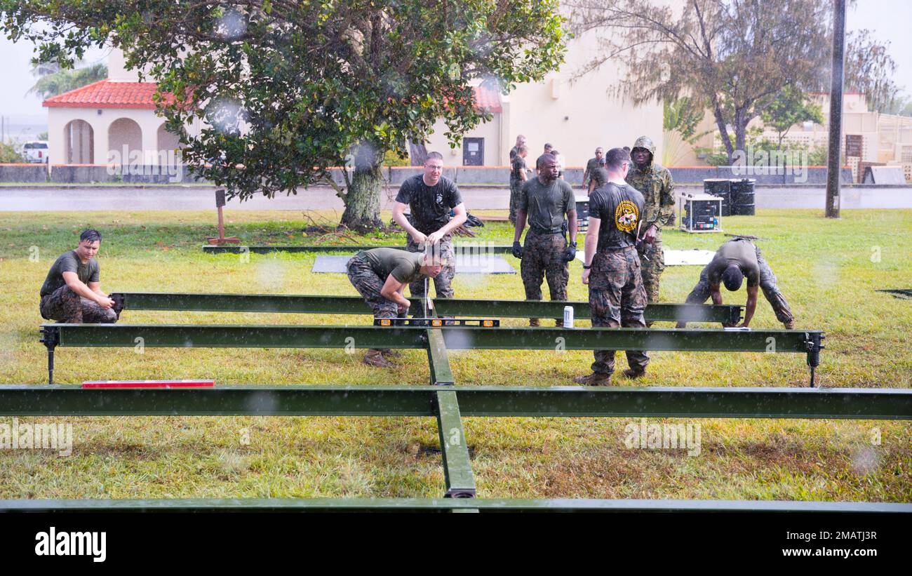 U.S. Marines with Marine Air Control Group (MACG) 18 set up a modular ...