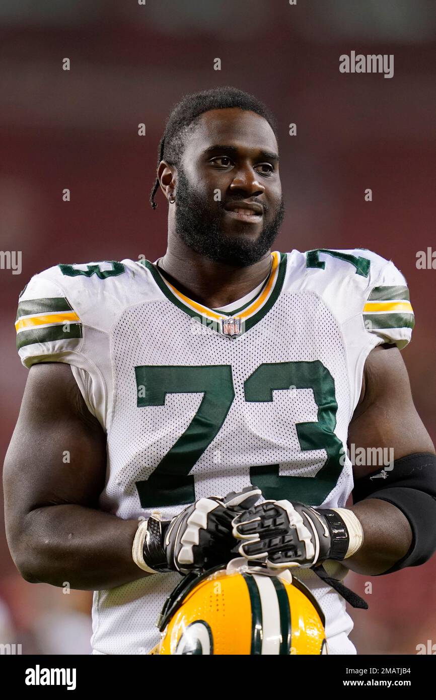 Green Bay Packers' Yosh Nijman during an NFL preseason football game ...