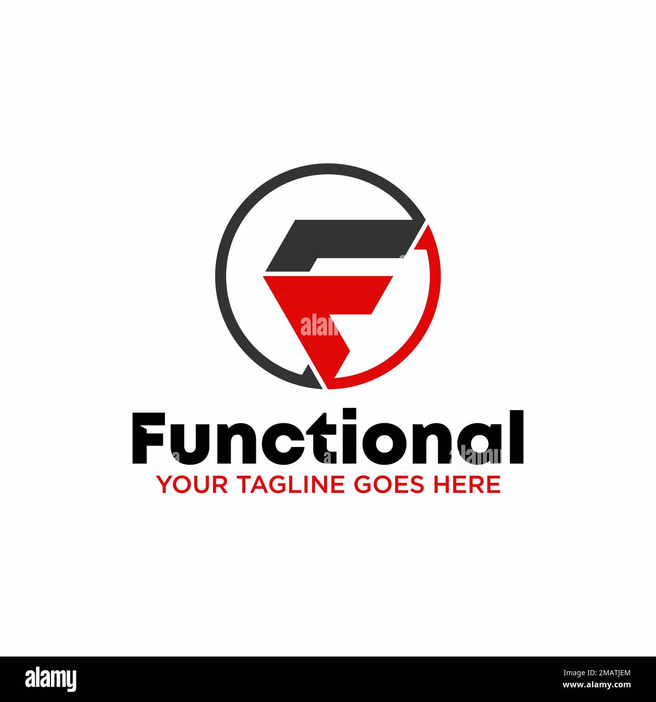 Letter or word F sans serif font in arrow circle image graphic icon ...