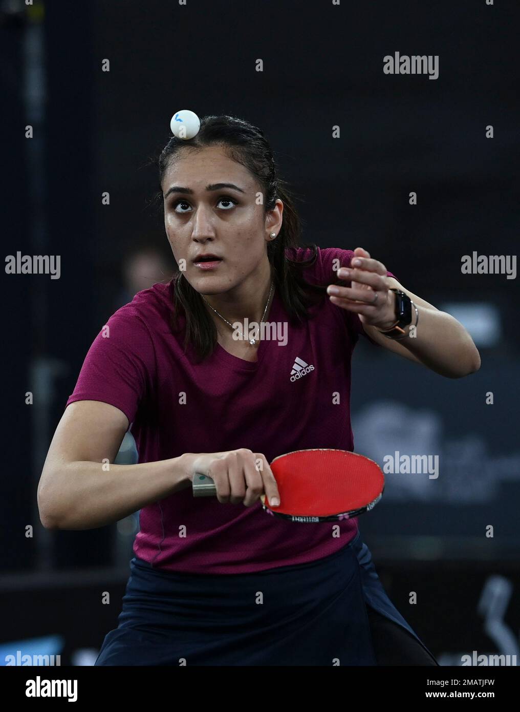 Doha, Qatar. 19th Jan, 2023. Manika Batra competes during the women's ...