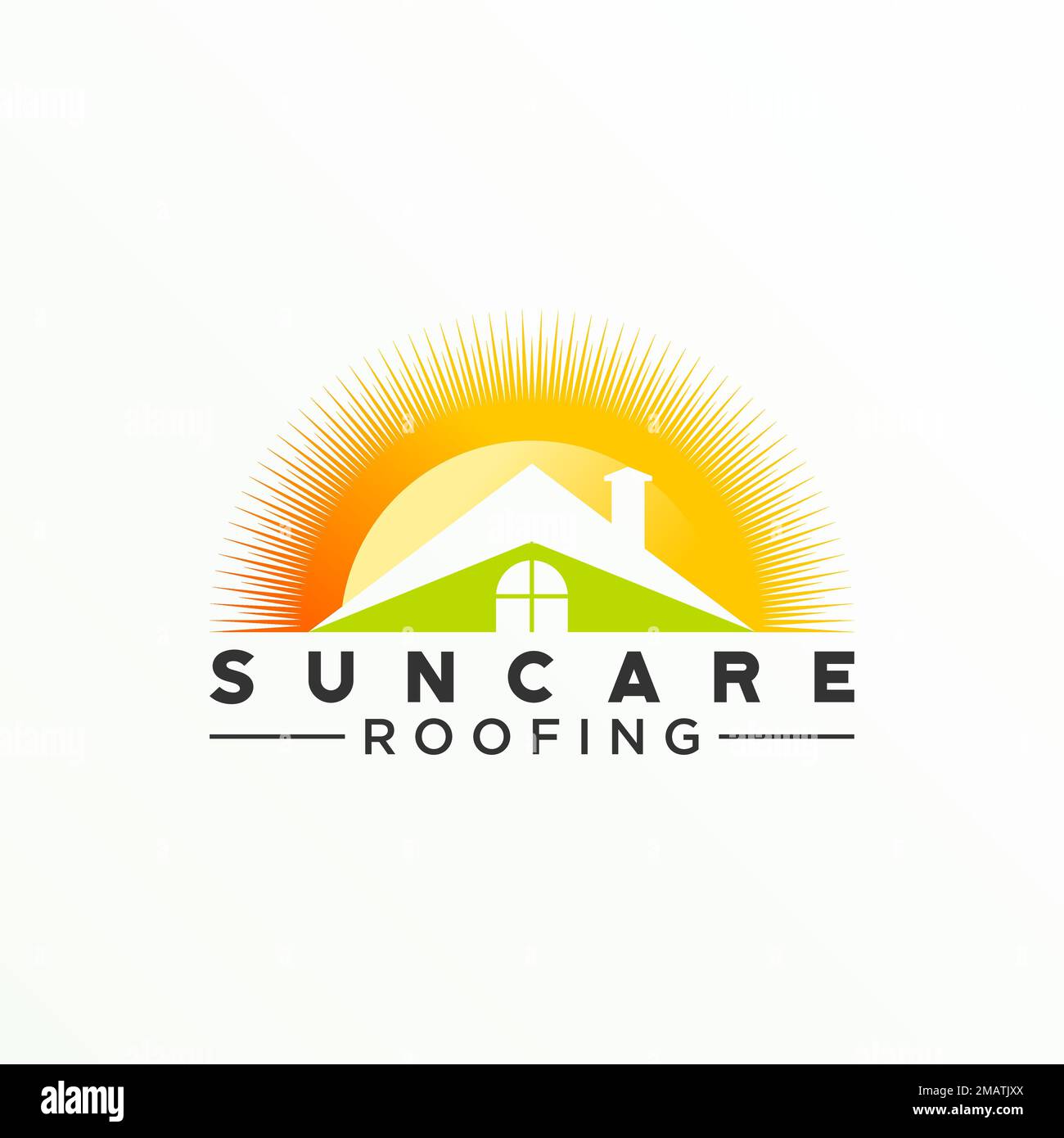 Unique House roof, window, and Sun around image graphic icon logo design abstract concept vector ...