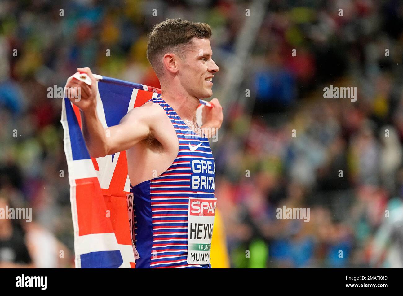 Jake Heyward, of Great Britain, poses after winning the silver medal in ...