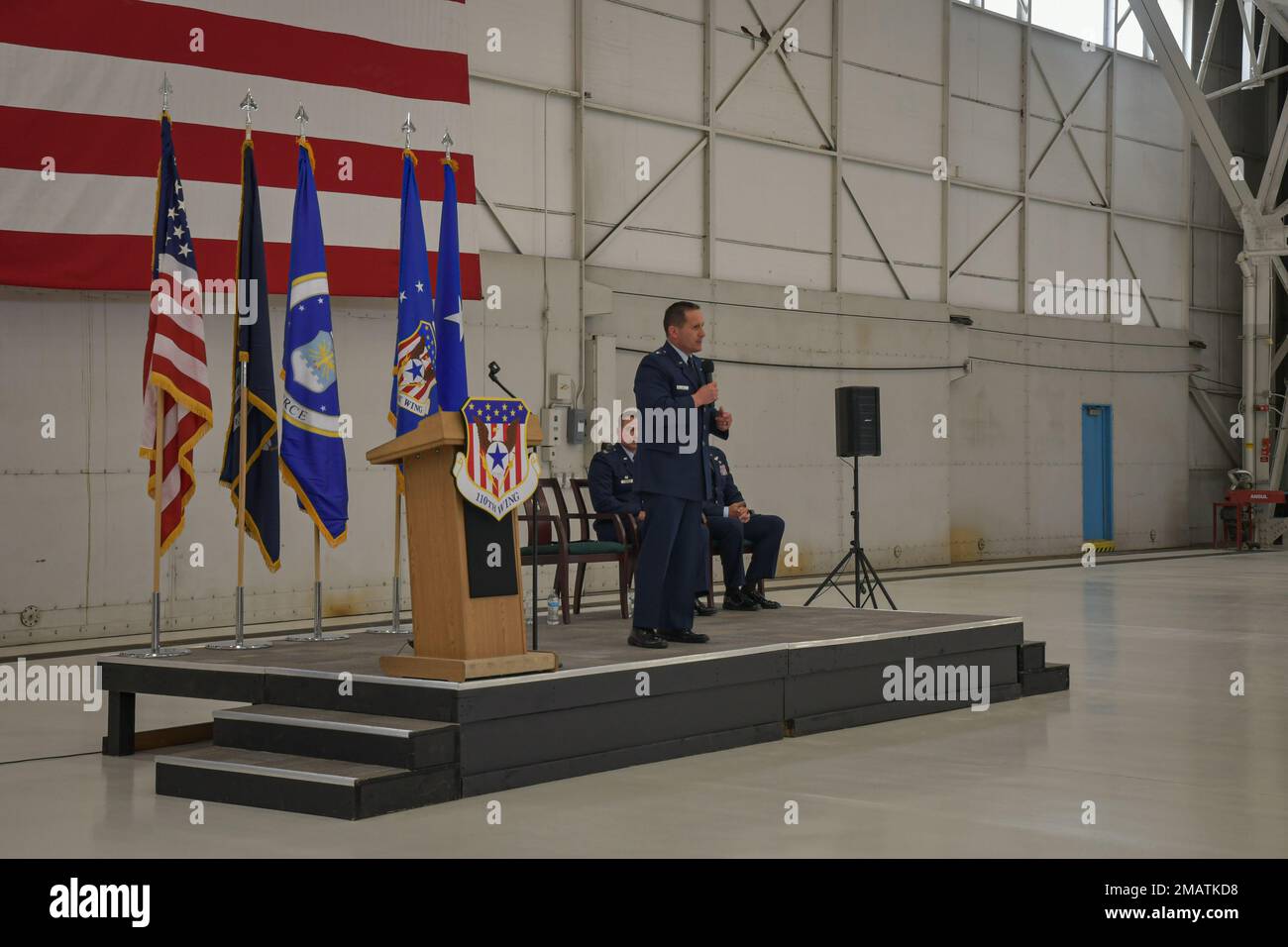 Michigan Air National Guard members attend a 110th Wing change of ...
