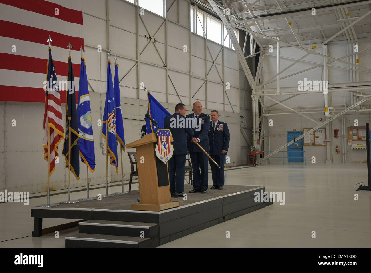 Michigan Air National Guard members attend a 110th Wing change of ...