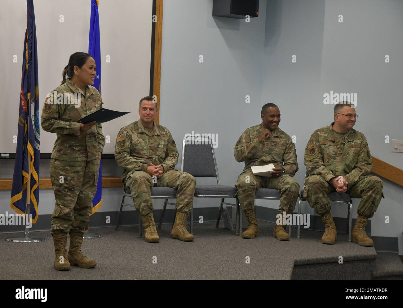 Col. Leah Boling, Director, Air National Guard Chaplain Corps addresses ...
